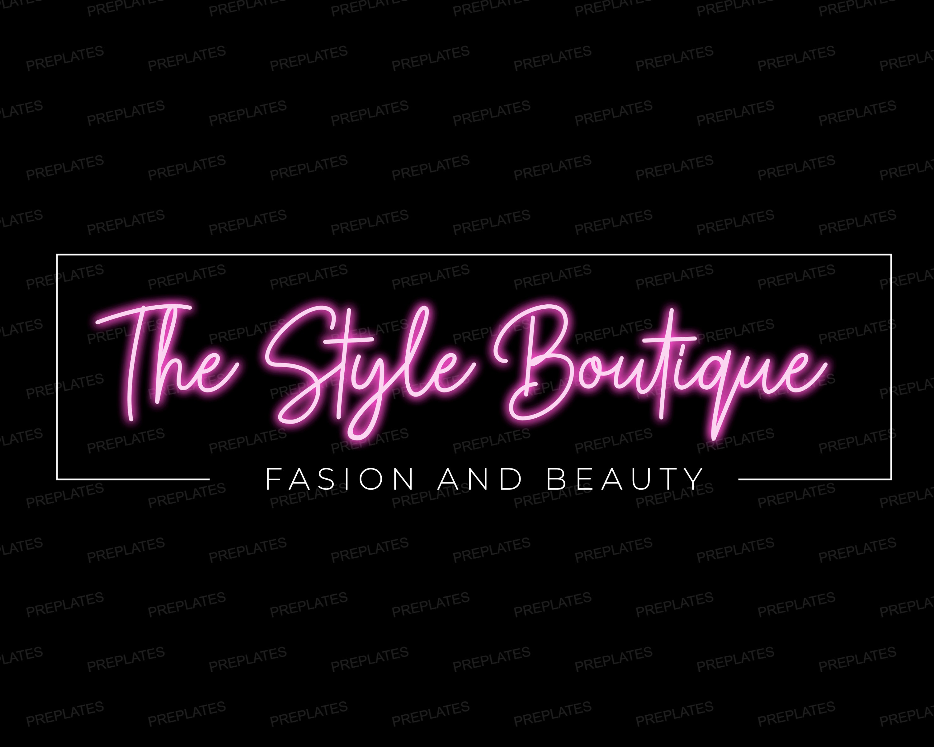 Boutique Logo, DIY Logo Design Template, Pink Neon Logo, Fashion Logo ...