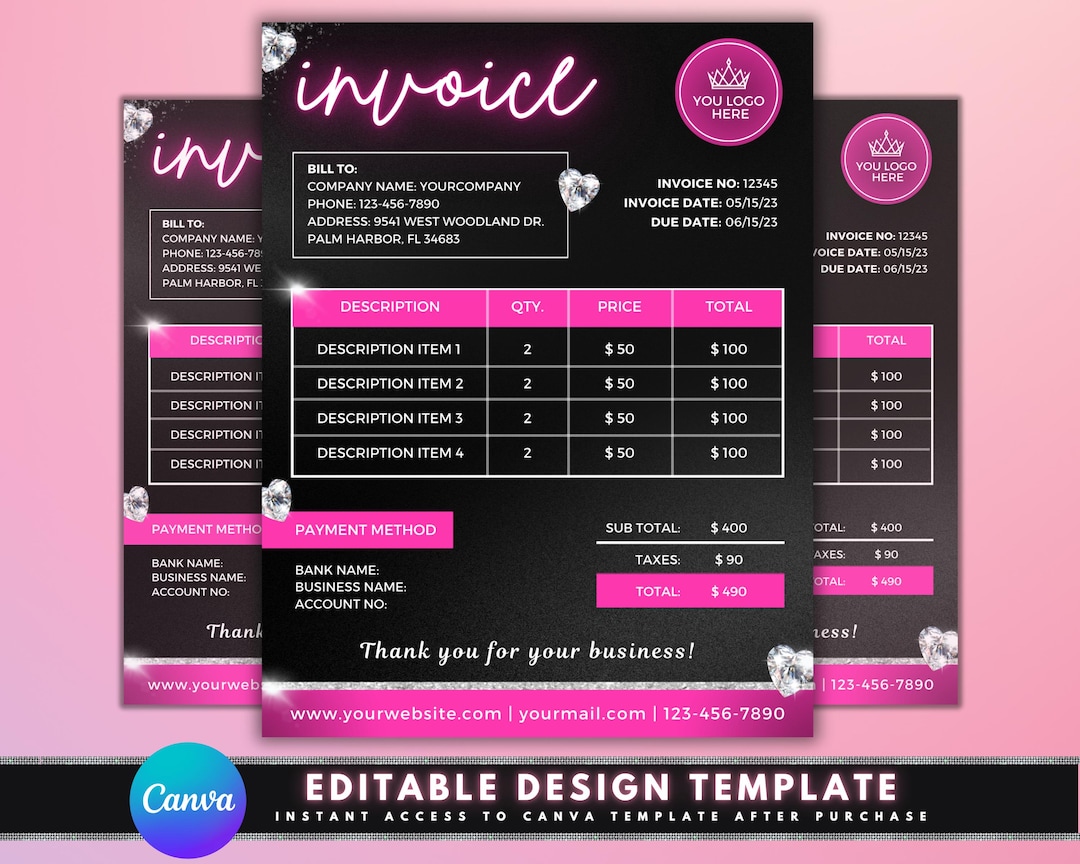 Beauty Business Invoice, DIY Invoice Template Design, Sales Invoice ...