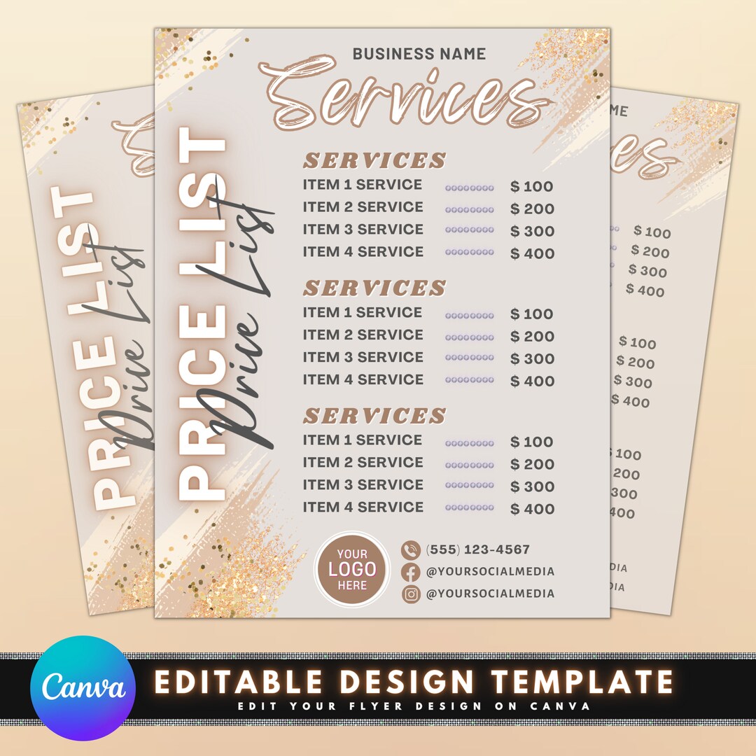 Price List Template, DIY Flyer Template Design, Price Sheet Flyer ...