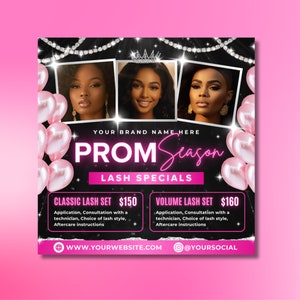 Prom Lash Deals Flyer, DIY Flyer Template Design, Prom Lashes Promo ...