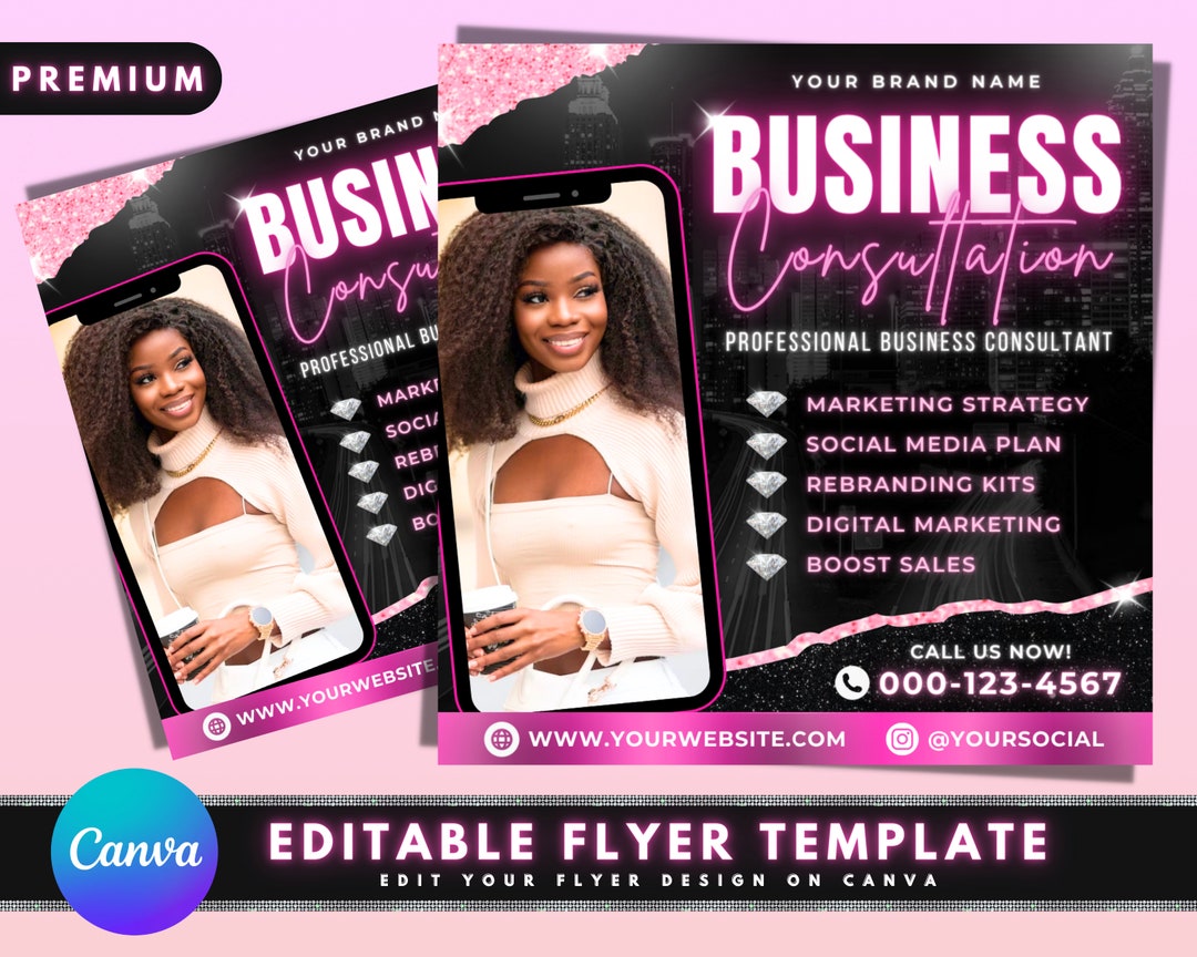 Business Consultation Flyer, DIY Flyer Template Design, Business ...