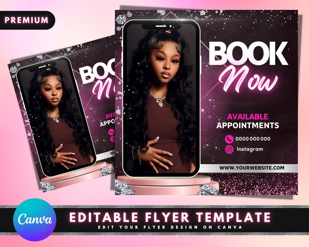 Book Now Flyer, DIY Flyer Template Design, Appointments Flyer, Schedule ...