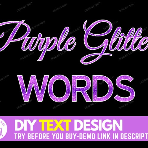 DIY Pink Glitter Words Design Edit Yourself Glam Glitter - Etsy