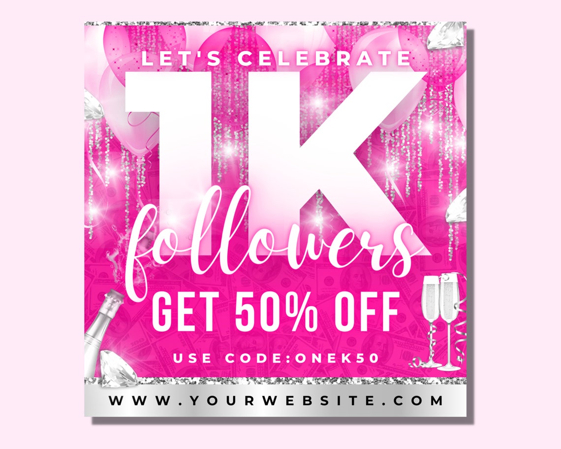 Followers Flyers DIY Flyer Template Design Sale Flyer 1K | Etsy