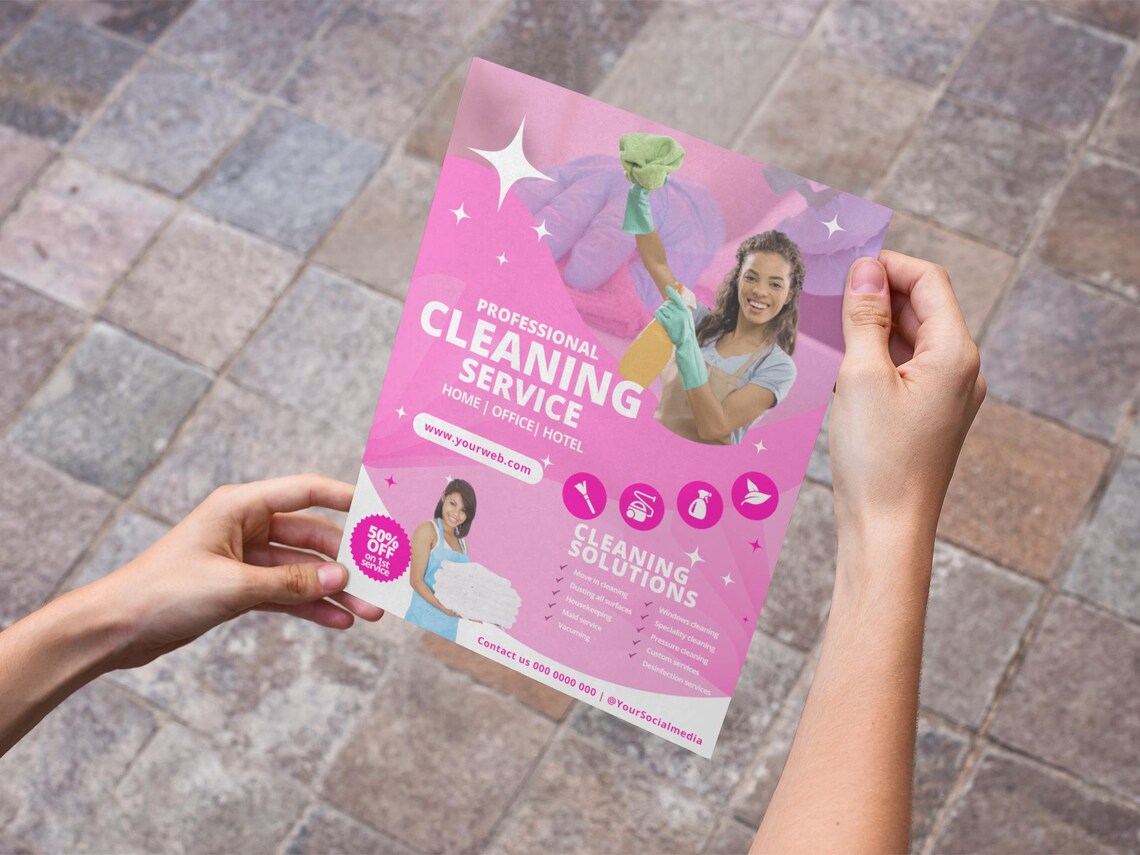 Cleaning Service Flyer, DIY Flyer Template Design, Housekeeping Flyer ...