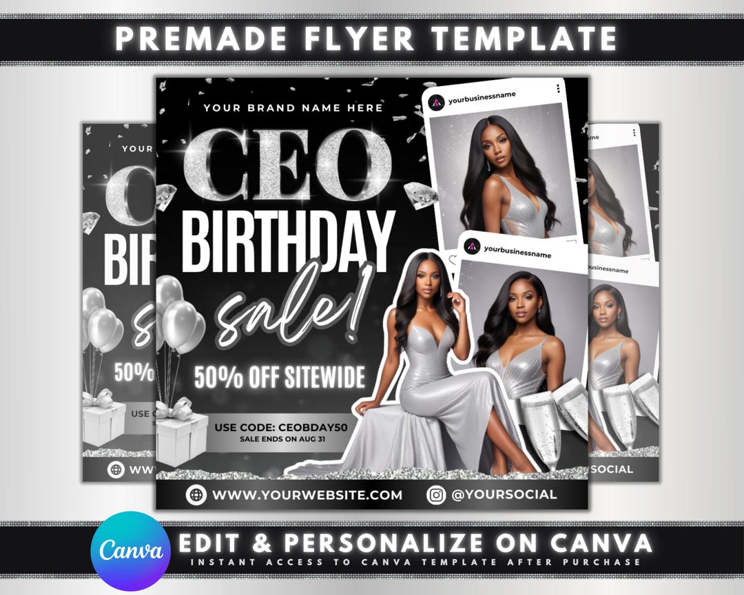 CEO Birthday Sale Flyer, DIY Flyer Template Design, Special Offers ...