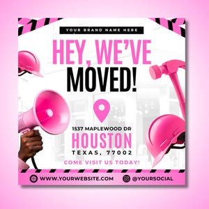 New Location Beauty Flyer, DIY Flyer Template Design, Store Opening ...