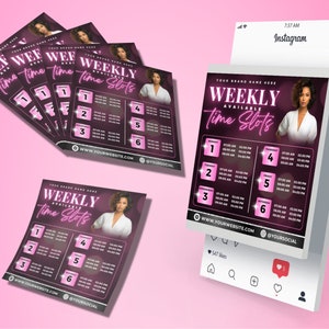 Weekly Availability Flyer, DIY Flyer Template Design, Weekly Available ...