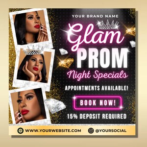 Prom Night Appointment Flyers, DIY Flyer Template Design, Prom Season ...