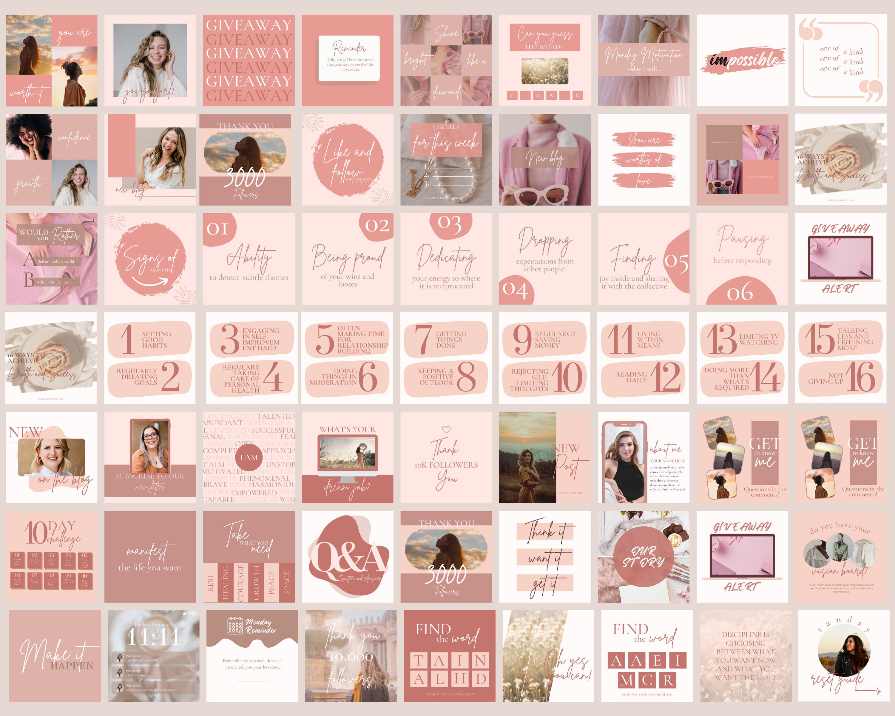 Social Media Posts DIY Flyer Design Modern Rose Gold Post - Etsy