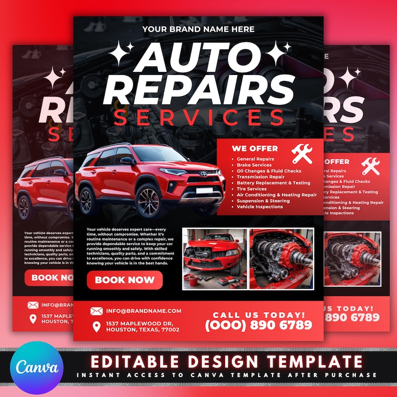 Business Flyers for Mechanic - Etsy