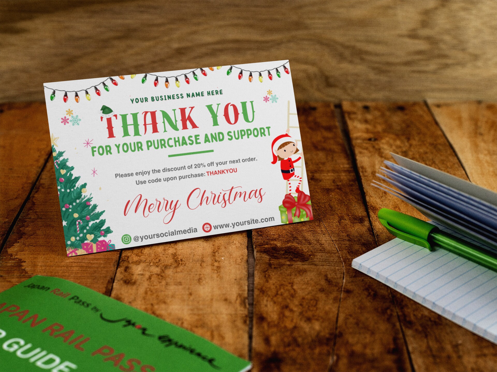 Christmas Thank You Cards: Holiday Order Inserts, Small Business ...