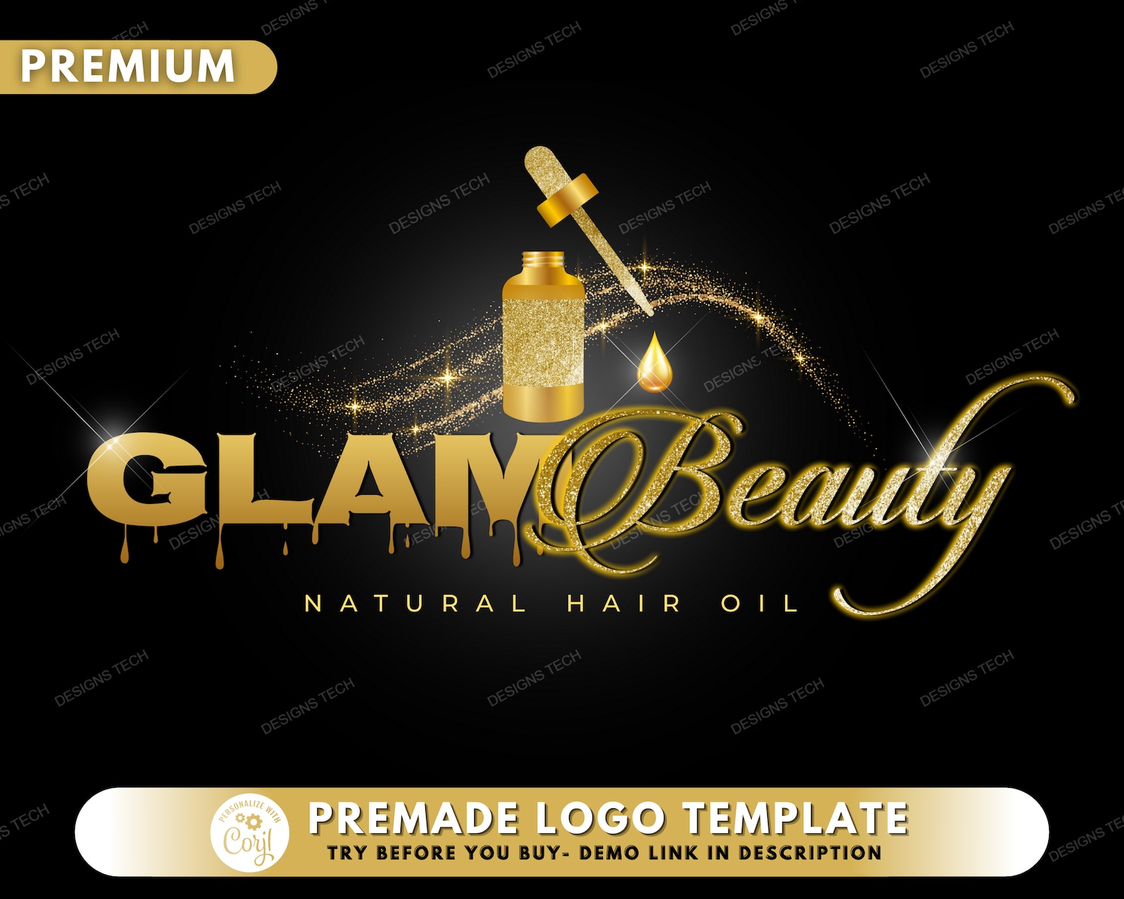 Hair Oil Logo DIY Logo Design Template Hair Growth Logo - Etsy