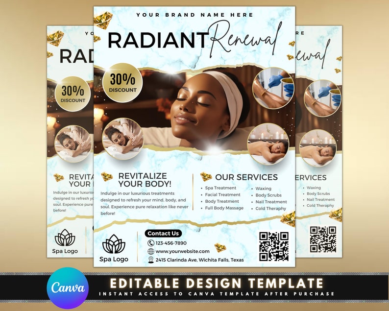 Wellness Flyer, DIY Flyer Template Design, Body Facial Treatment Flyer ...