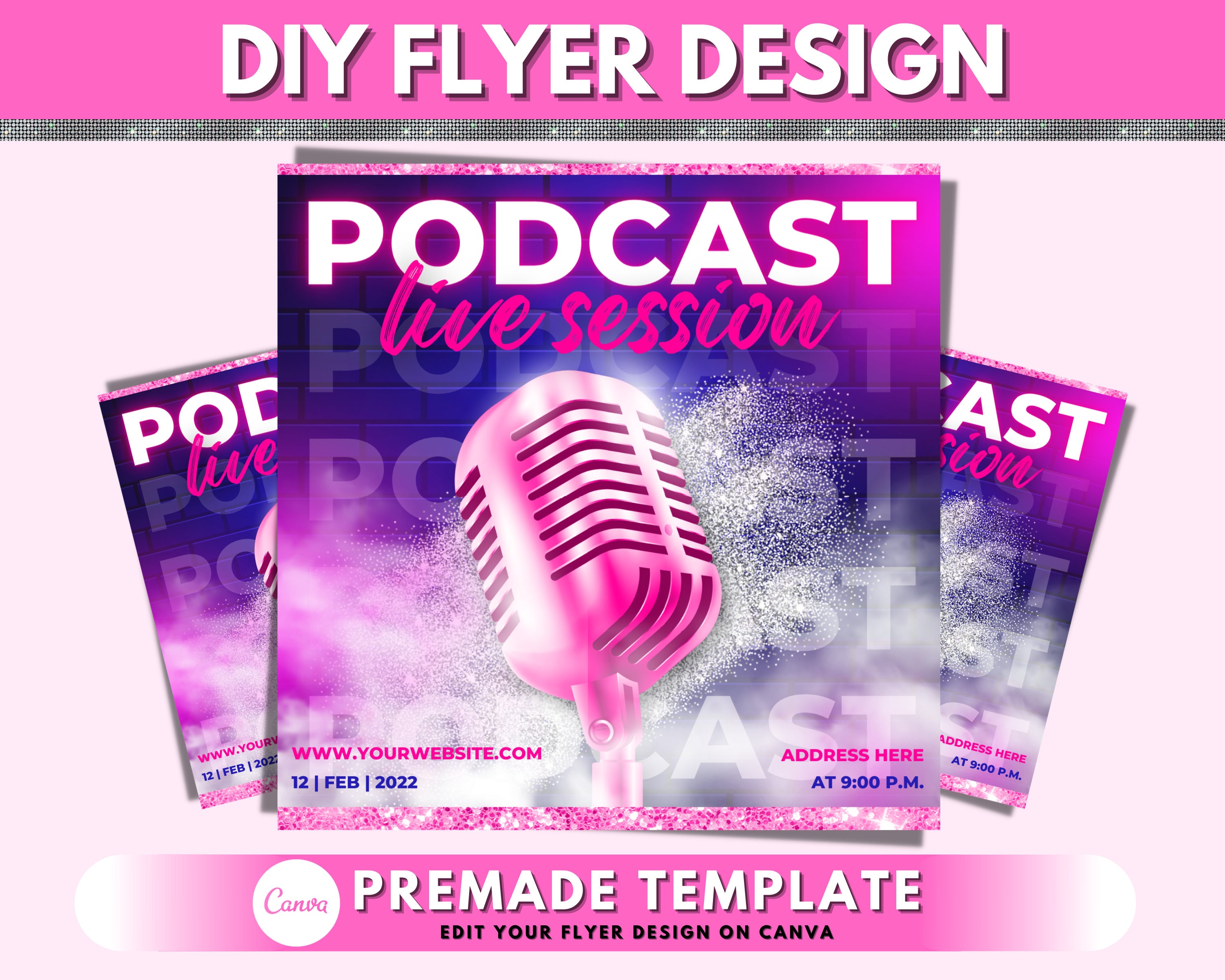 Podcast Flyer DIY Flyer Template Design Event Flyer DJ - Etsy Canada