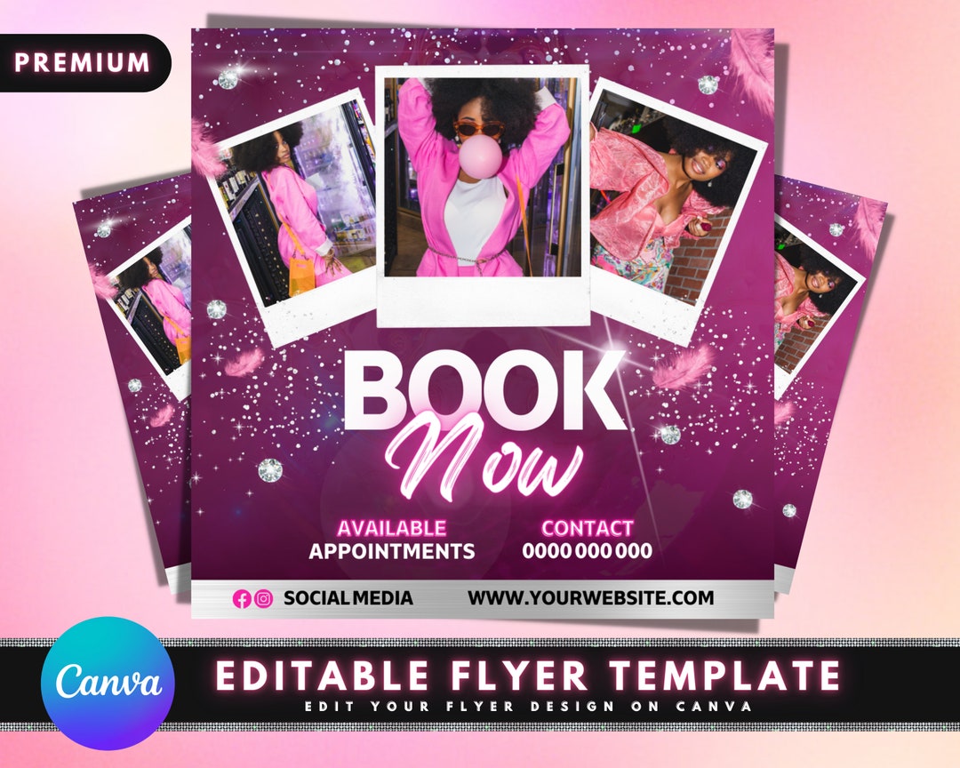 Book Now Flyer, DIY Flyer Template Design, Appointments Flyer, Schedule ...