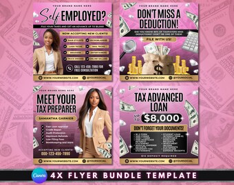 4X Tax Preparation Bundle Flyer, DIY Flyer Template Design, Tax ...