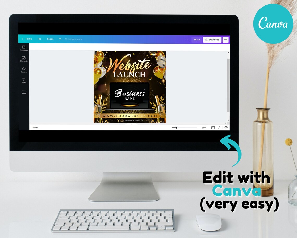 Website Launching Flyer DIY Flyer Template Design New - Etsy