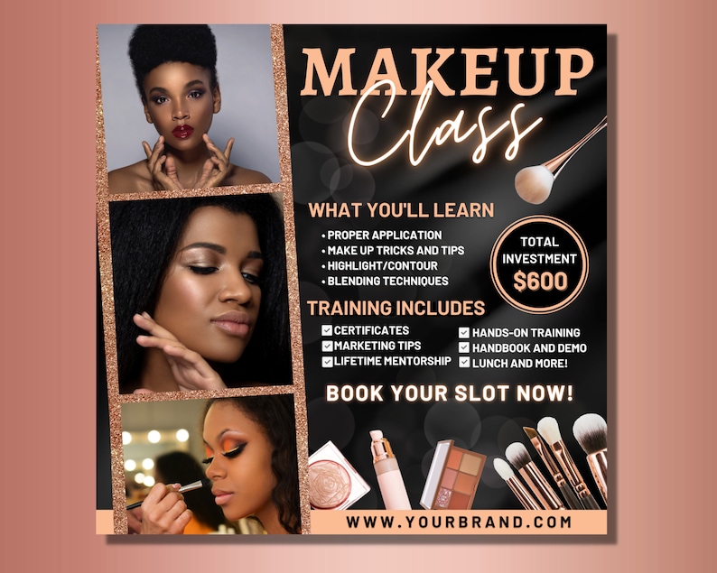 Makeup Course Flyer DIY Flyer Template Design Makeup Class - Etsy