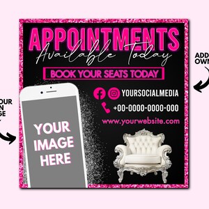 Appointment Flyer, Social Media Flyer, Book Now Flyer, DIY Appointments ...