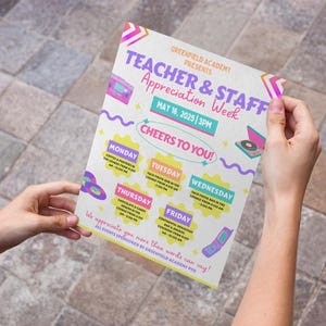 Teachers and Staff Appreciation Flyer, DIY Flyer Template Design ...