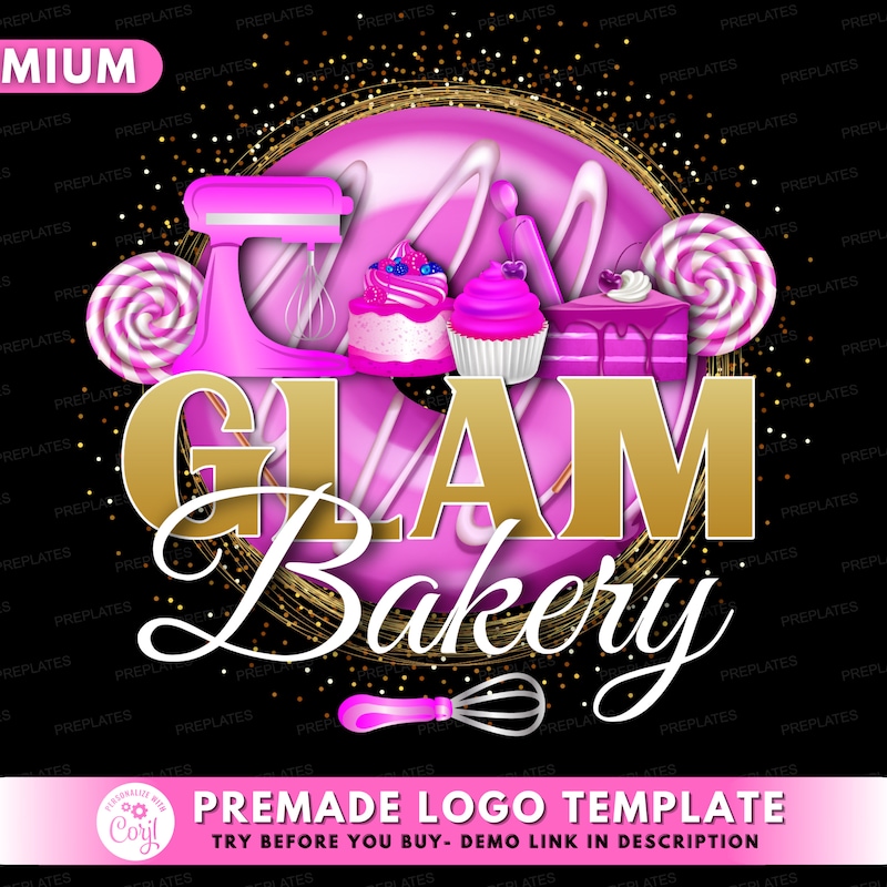 Bakery Logo Design Pink - Etsy