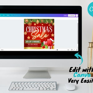 Christmas Sale Flyer, DIY Flyer Template Design, Holiday Flyer, Xmas ...