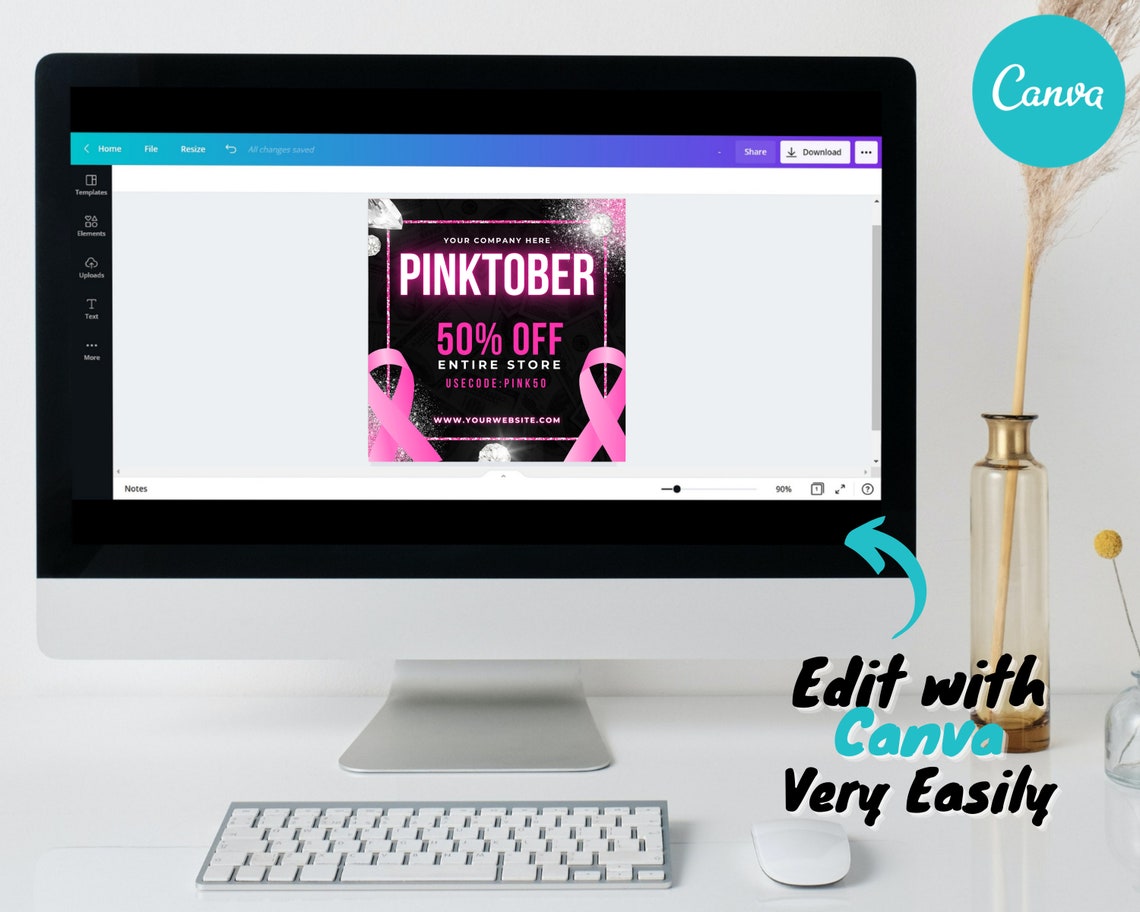 Pinktober Sale Flyer DIY Flyer Design Template Breast Cancer - Etsy