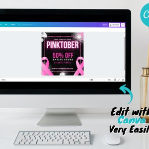 Pinktober Sale Flyer, DIY Flyer Design Template, Breast Cancer ...