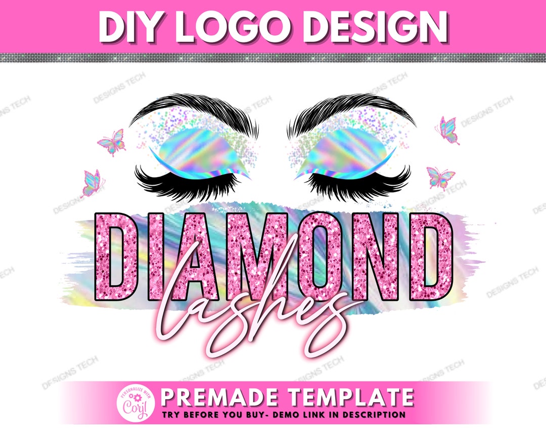 Lash Logo, DIY Logo Design Template, Beauty Logo, Makeup Artist Logo ...