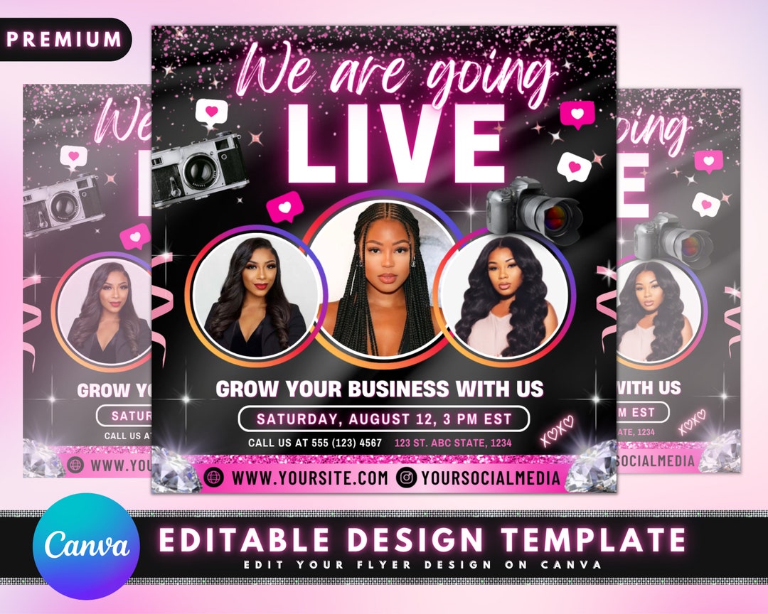 Going Live Flyer, DIY Flyer Template Design, Livestream Flyer, Client ...
