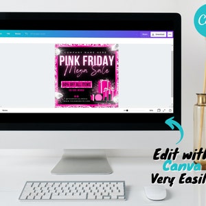 Pink Friday Sale Flyer, DIY Flyer Design Template, Black Friday Sale ...