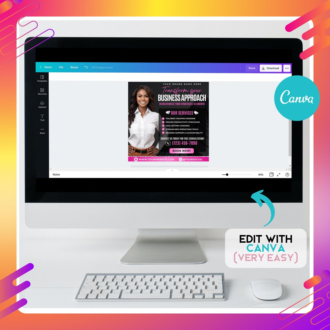 Business Coaching Flyer Template, Editable Canva Life Coach Marketing ...