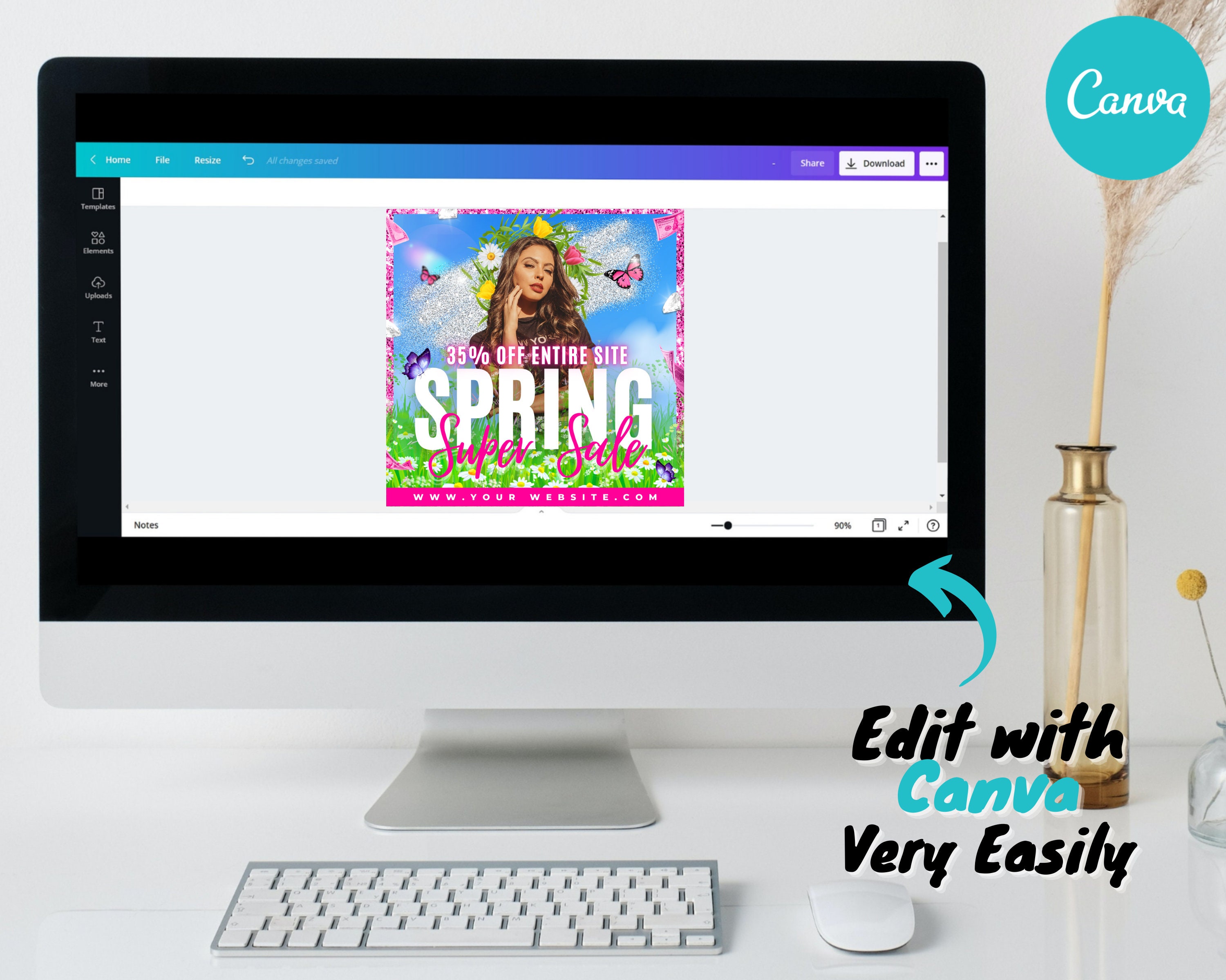 Spring Flyer, DIY Flyer Template Design, Social Media Flyer, Sale Flyer ...