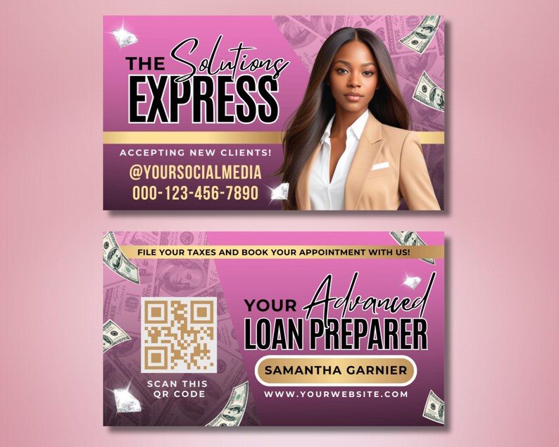 Tax Professional Credit Card Business Cards, DIY Card Template Design ...