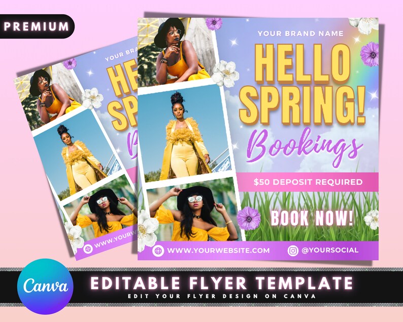 Spring Booking Flyer DIY Flyer Template Design Book Now - Etsy