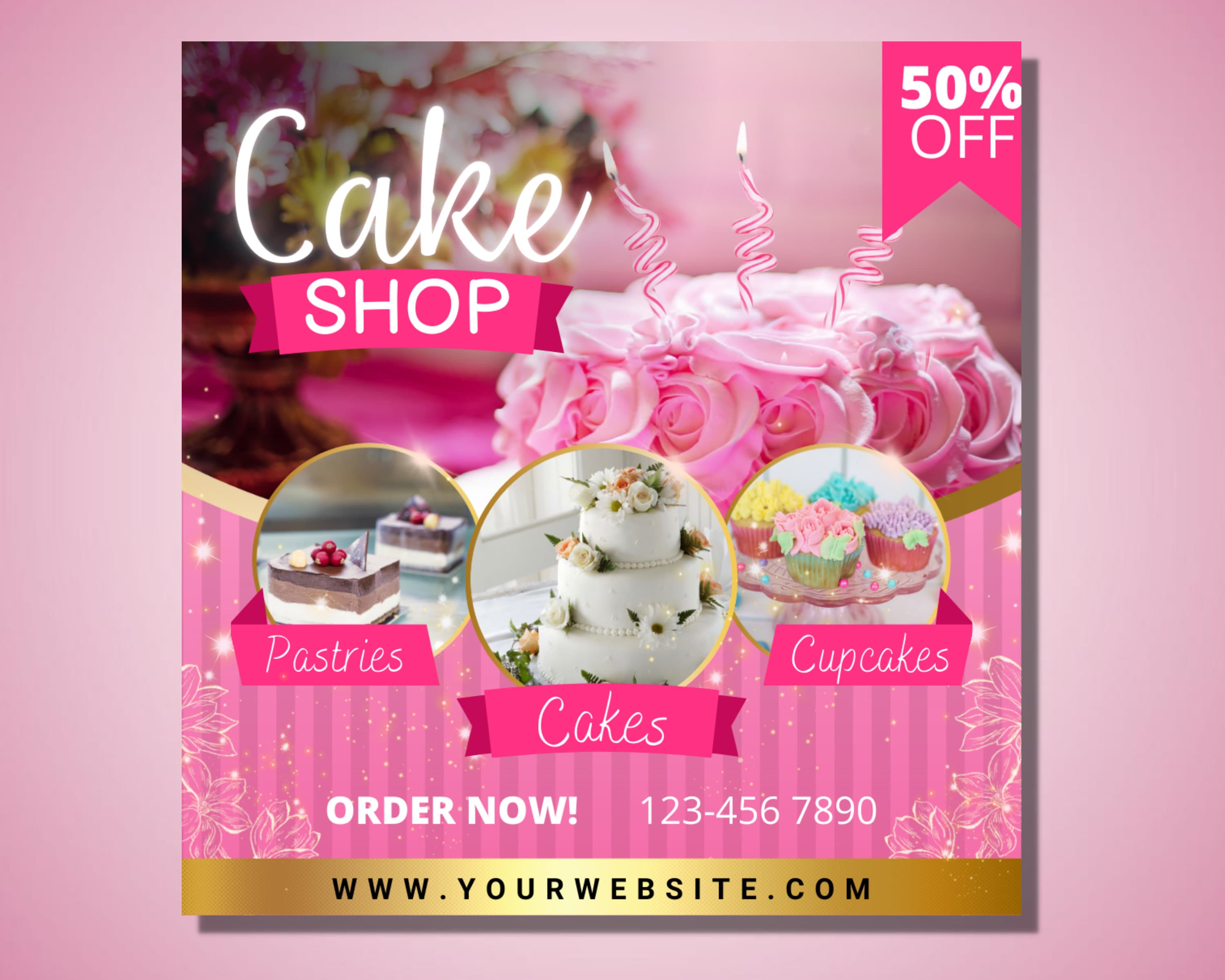 Cake Flyer DIY Flyer Template Design Sweet Treat Flyer - Etsy