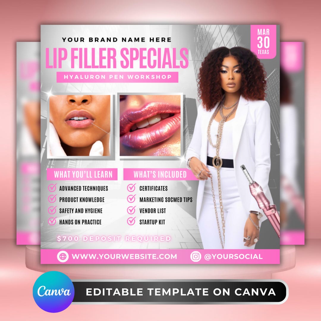 Lip Filler Flyer: Hyaluron Pen Training for Estheticians & Beauty Pros ...