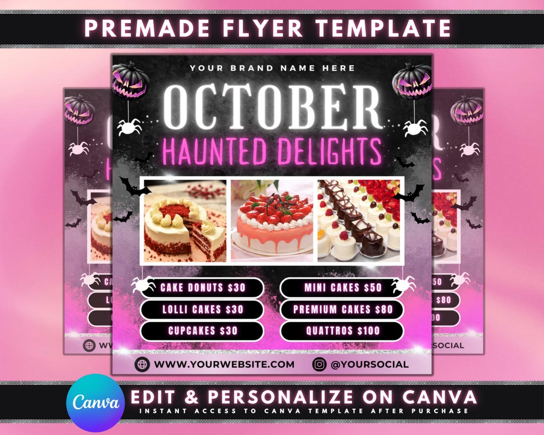 October Bake Sale Flyer, Halloween Bakery Flyer, DIY Flyer Template ...