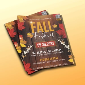 Fall Festival Flyer, DIY Flyer Template Design, Harvest Festival Invite ...