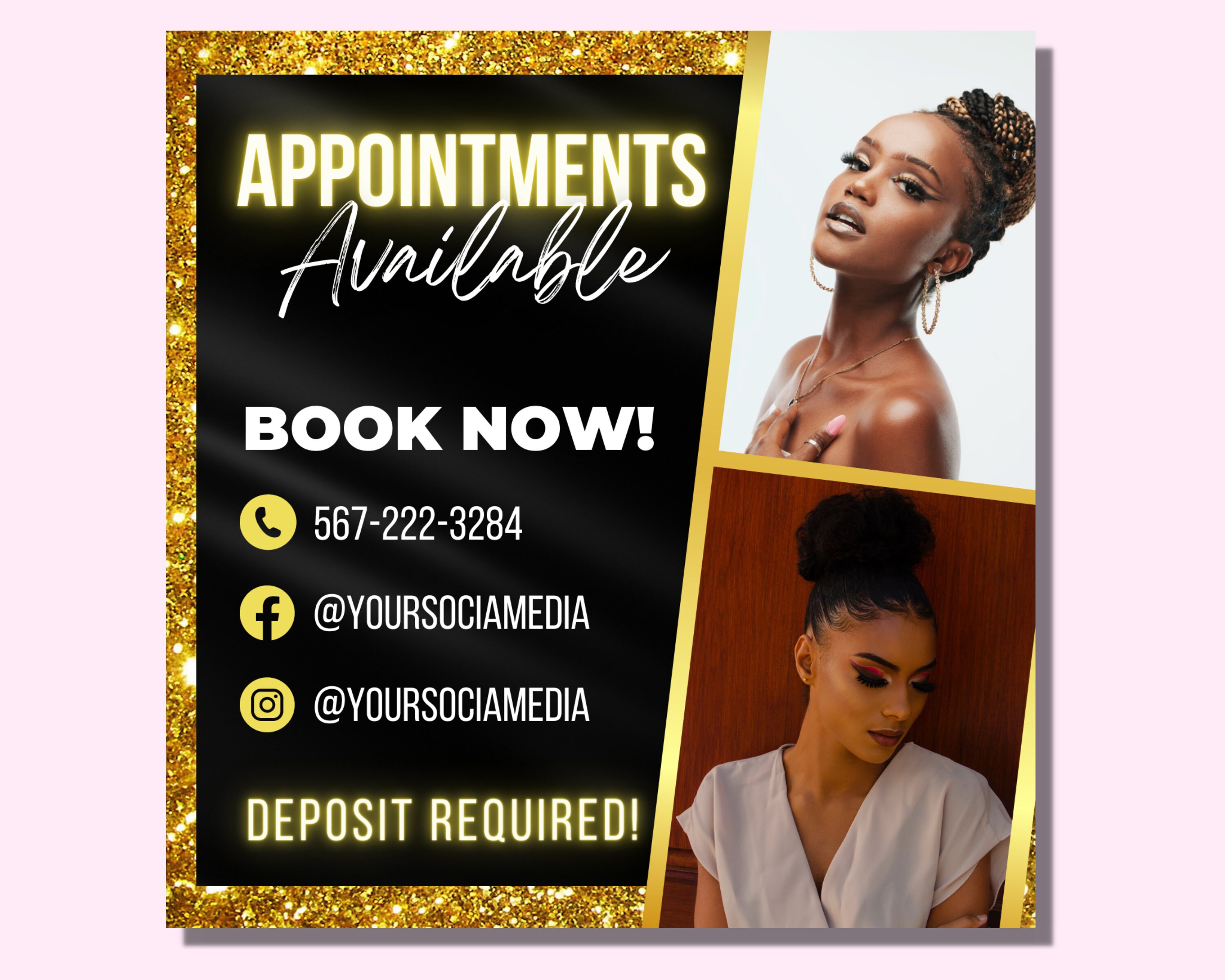 Appointment Flyer DIY Flyer Template Design Hair Flyer Lash | Etsy