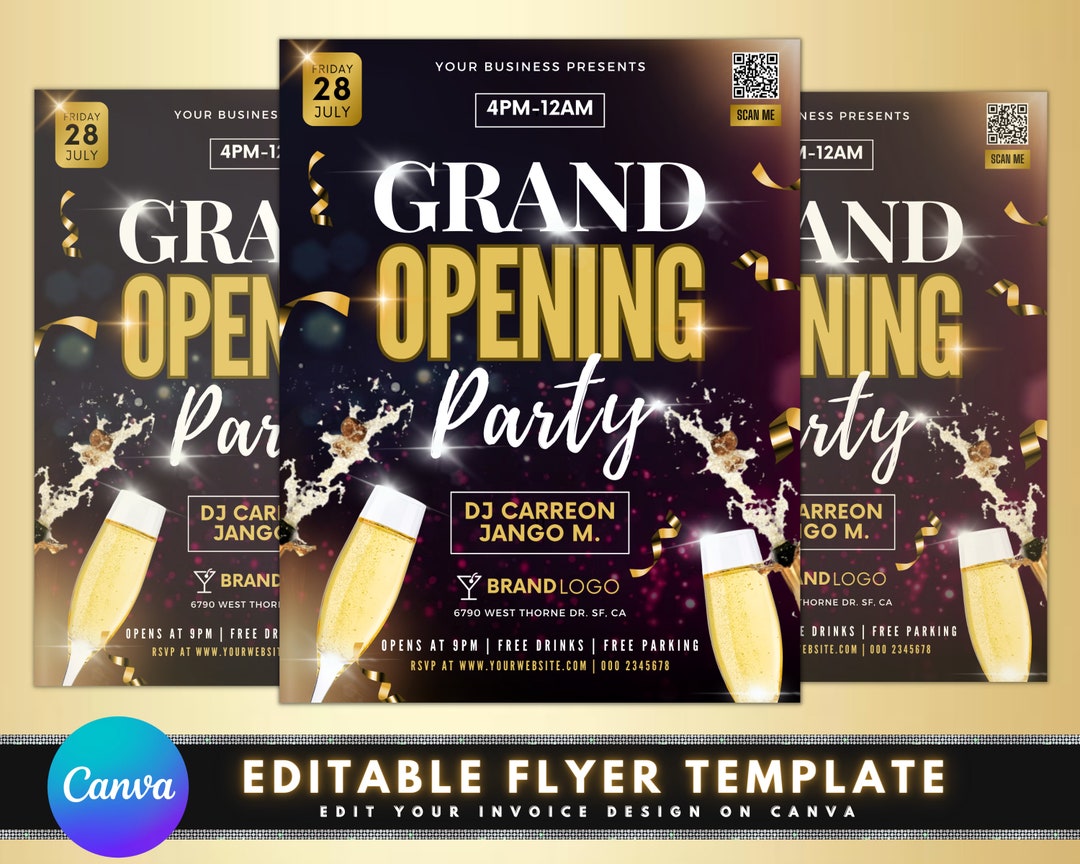 Grand Opening Flyer, Event Flyer, DIY Flyer Template Design, Party ...