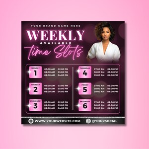 Weekly Availability Flyer, DIY Flyer Template Design, Weekly Available ...