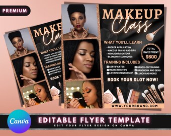 Makeup Course Flyer, DIY Flyer Template Design, Makeup Class Flyer ...