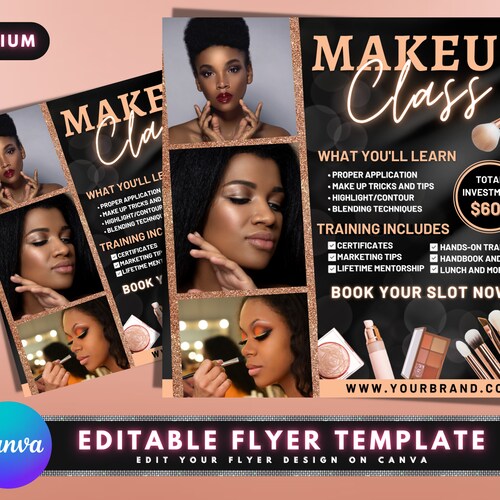 Makeup Course Flyer DIY Flyer Template Design Makeup Class - Etsy