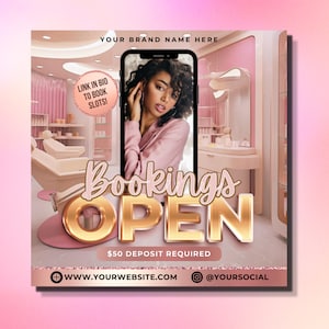 Bookings Open Flyer, DIY Flyer Template Design, Book Now Flyer, Rose ...