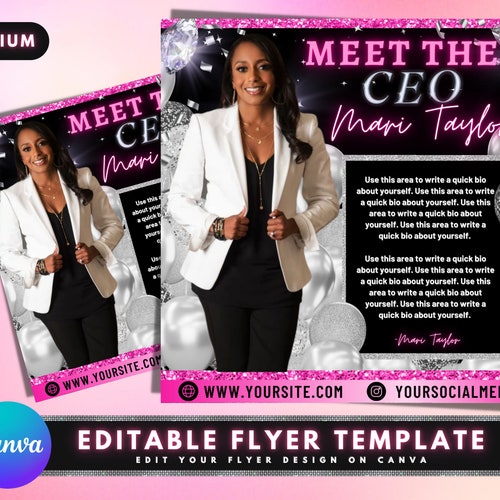 Meet the CEO Flyer DIY Flyer Template Design Meet the Owner - Etsy