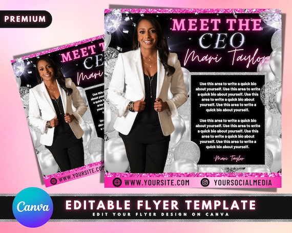 Meet the CEO Flyer DIY Flyer Template Design Meet the Owner - Etsy UK
