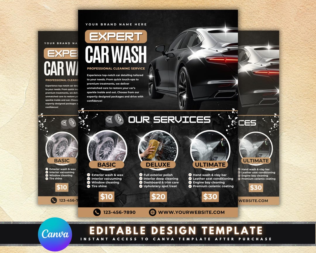 Car Detailing Flyer, DIY Flyer Template Design, Automotive Detailing ...