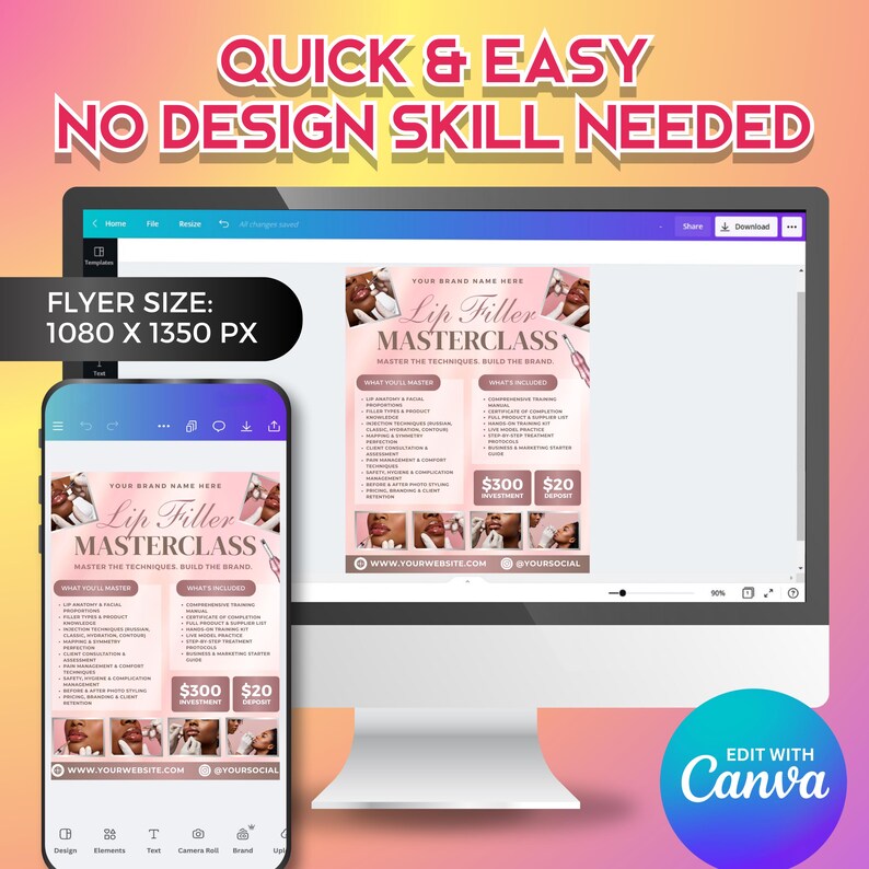 Lip Filler Flyer: Injector Training Masterclass Promo for Aesthetics ...